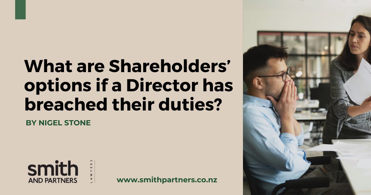 What are Shareholders’ options if a Director has breached their duties?
