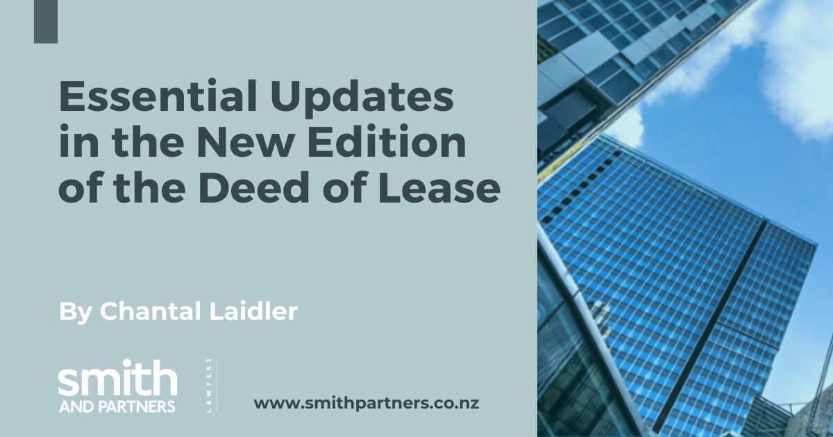 Essential Updates in the New Edition of the Deed of Lease - Smith and ...