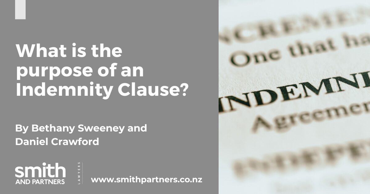 What is the purpose of an indemnity clause? - Smith and Partners